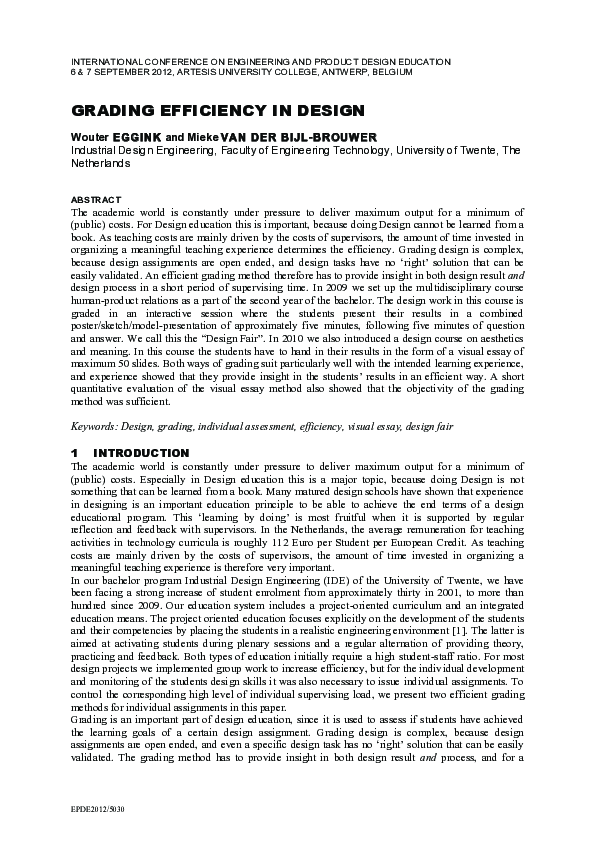 (PDF) Grading efficiency in design