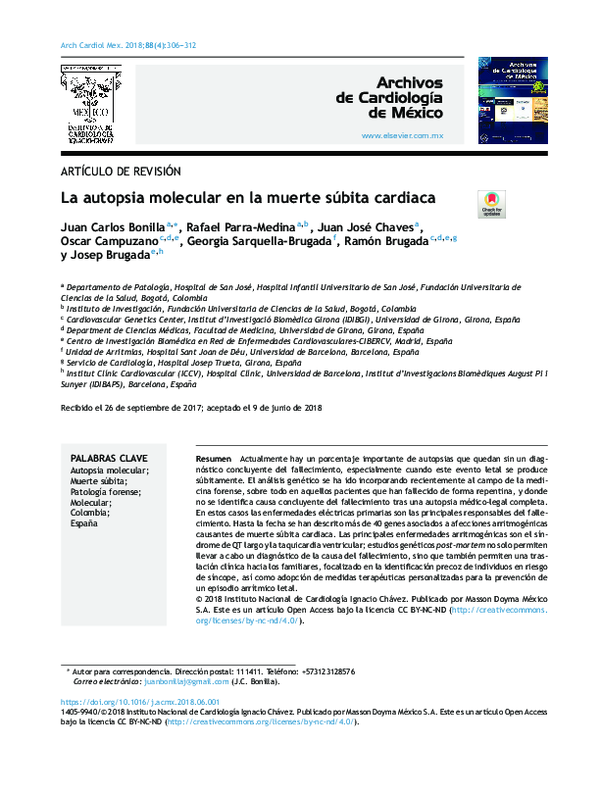 (PDF) [Molecular autopsy in sudden cardiac death]