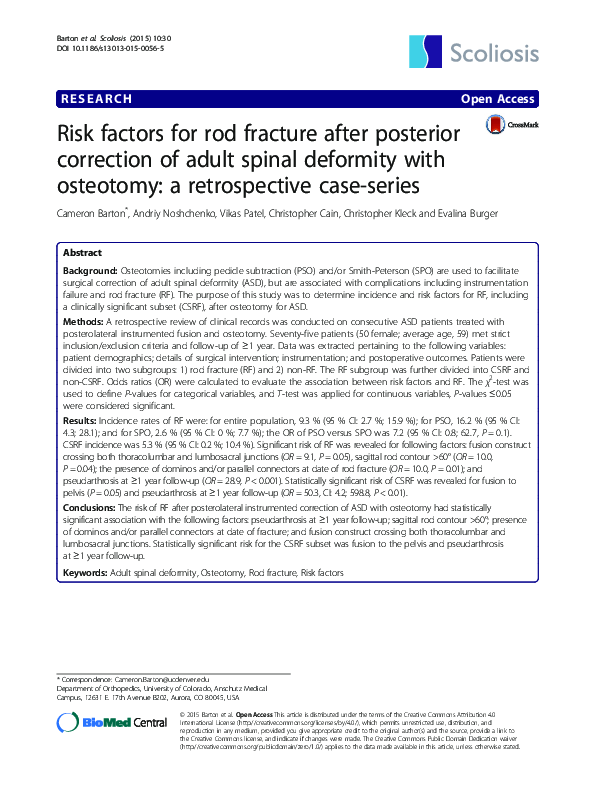(PDF) Risk factors for rod fracture after posterior correction of adult ...