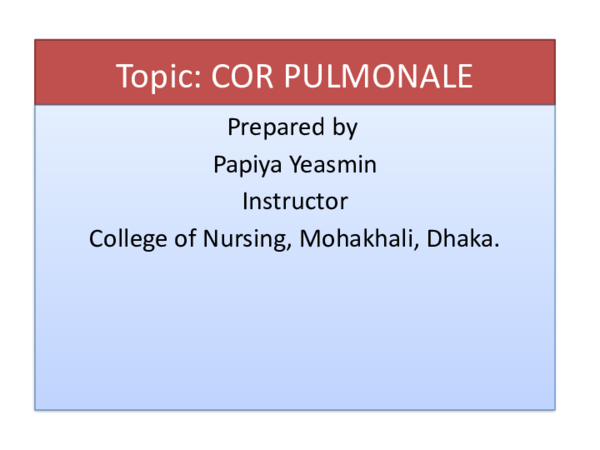 (PPT) Cor-Pulmonale