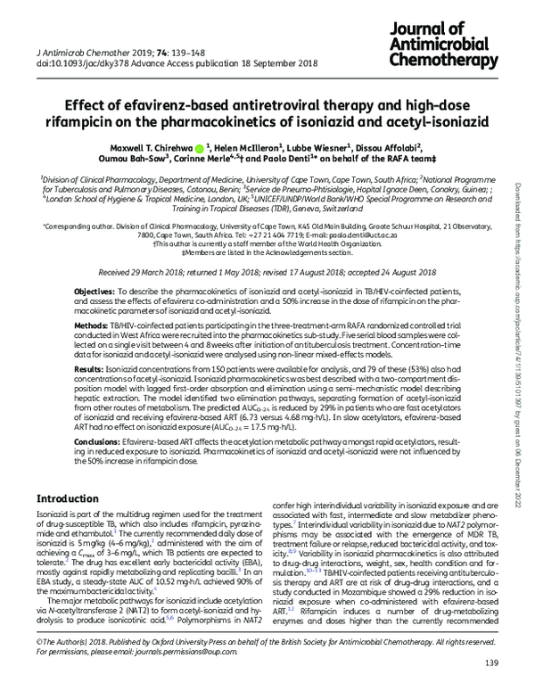 (PDF) Effect of efavirenz-based antiretroviral therapy and high-dose ...