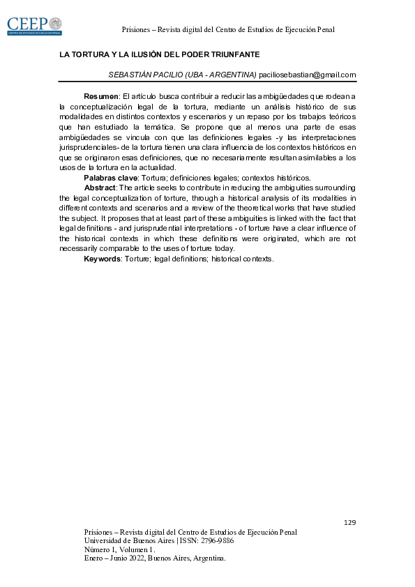 (PDF) La tortura y la ilusión del poder triunfante