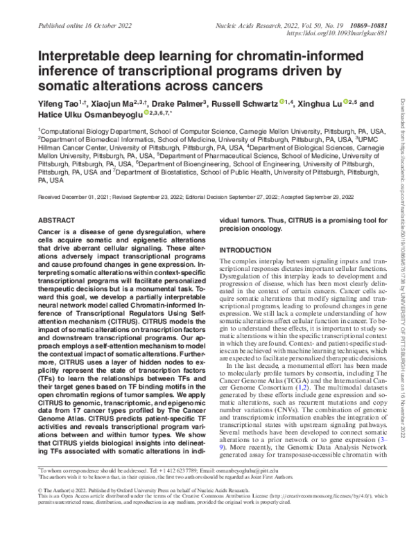 (PDF) Interpretable deep learning for chromatin-informed inference of transcriptional programs ...