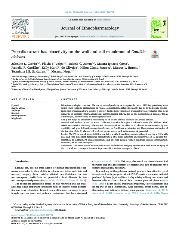 (PDF) Propolis extract has bioactivity on the wall and cell membrane of ...