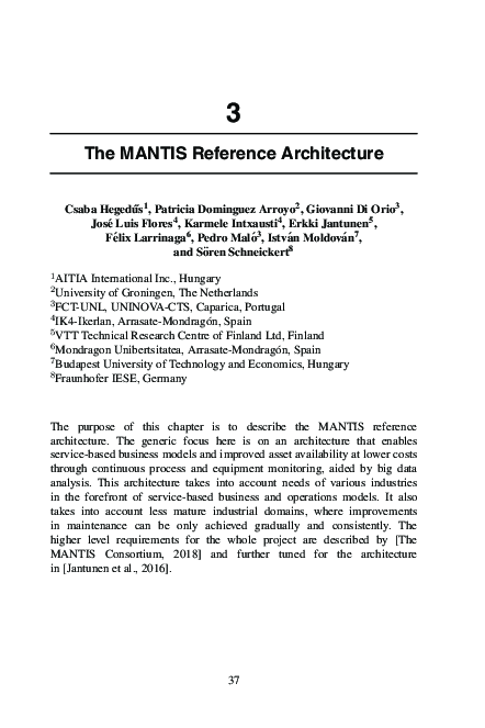 (PDF) The MANTIS Reference Architecture