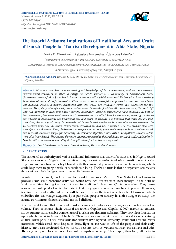 (PDF) The Isuochi Artisans: Implications of Traditional Arts and Crafts ...