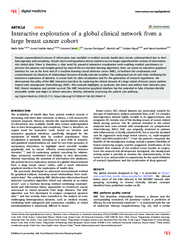 (PDF) Interactive exploration of a global clinical network from a large ...