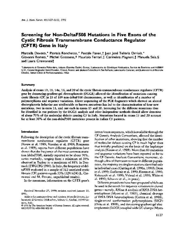 (PDF) Screening for non-delta F508 mutations in five exons of the ...