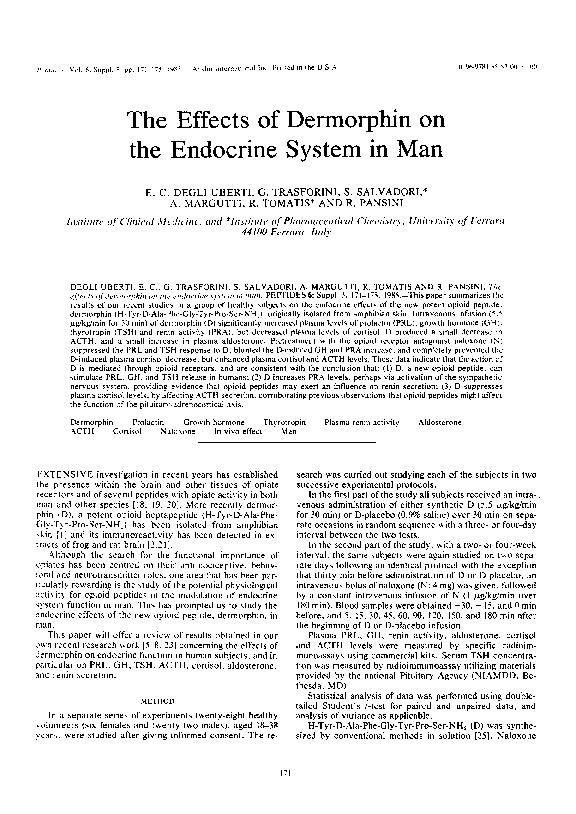 (PDF) The effects of dermorphin on the endocrine system in man
