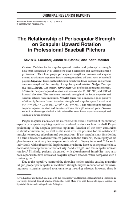 (PDF) The Relationship of Periscapular Strength on Scapular Upward ...