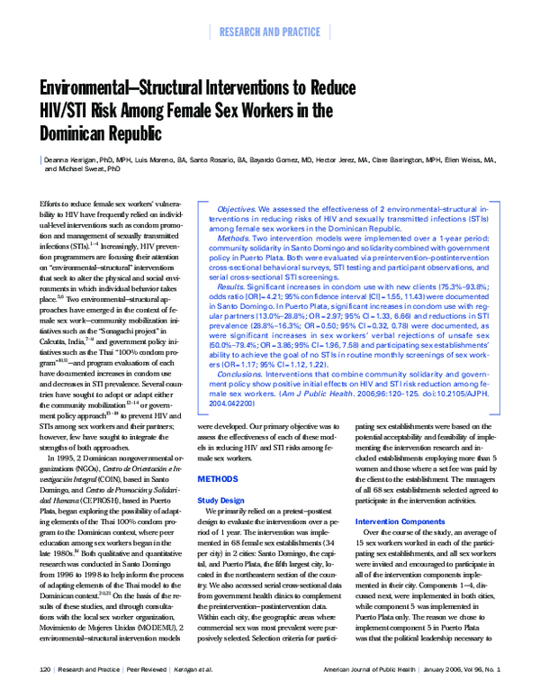 Pdf Environmentalstructural Interventions To Reduce Hivsti Risk 2319