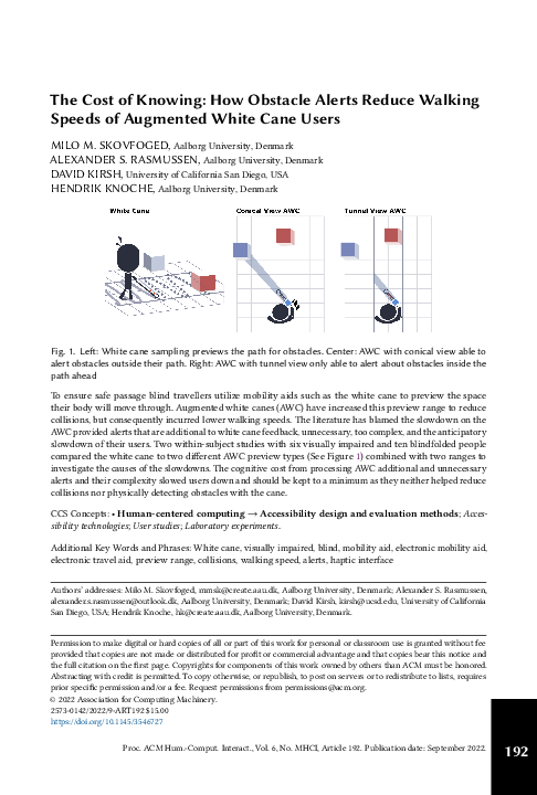 (PDF) The Cost of Knowing: How Obstacle Alerts Reduce Walking Speeds of ...
