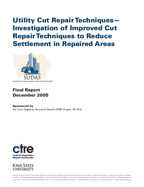 (PDF) Utility cut repair techniques: investigation of improved utility ...