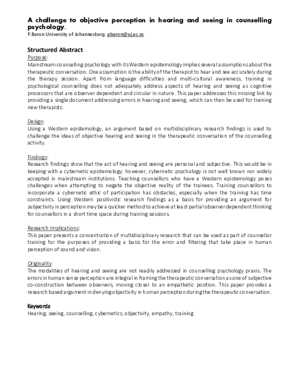 (PDF) A challenge to objective perception in hearing and seeing in ...