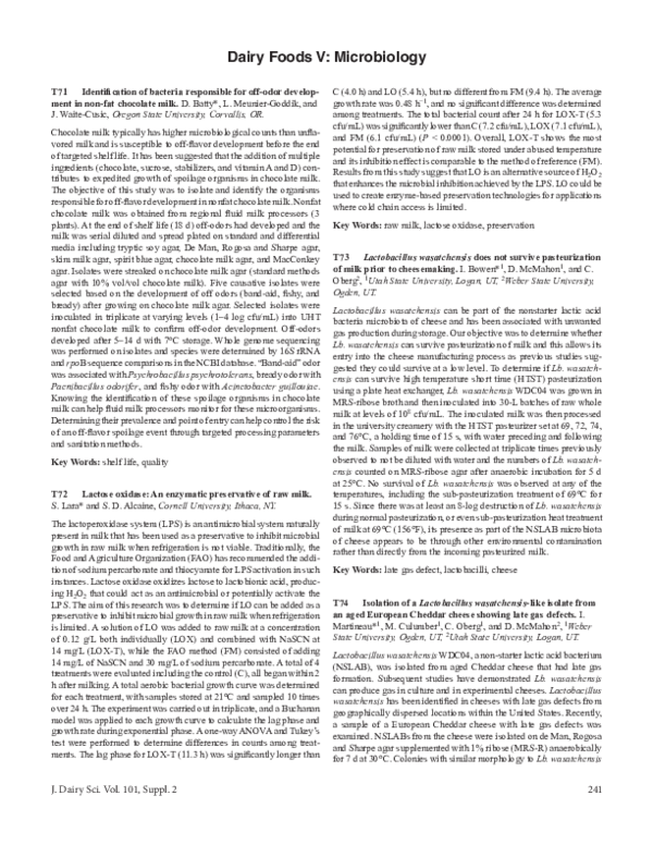 (PDF) Dairy Foods V: Microbiology