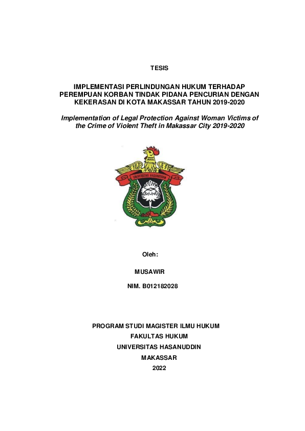 Pdf Implementasi Perlindungan Hukum Terhadap Perempuan Korban Tindak Pidana Pencurian Dengan