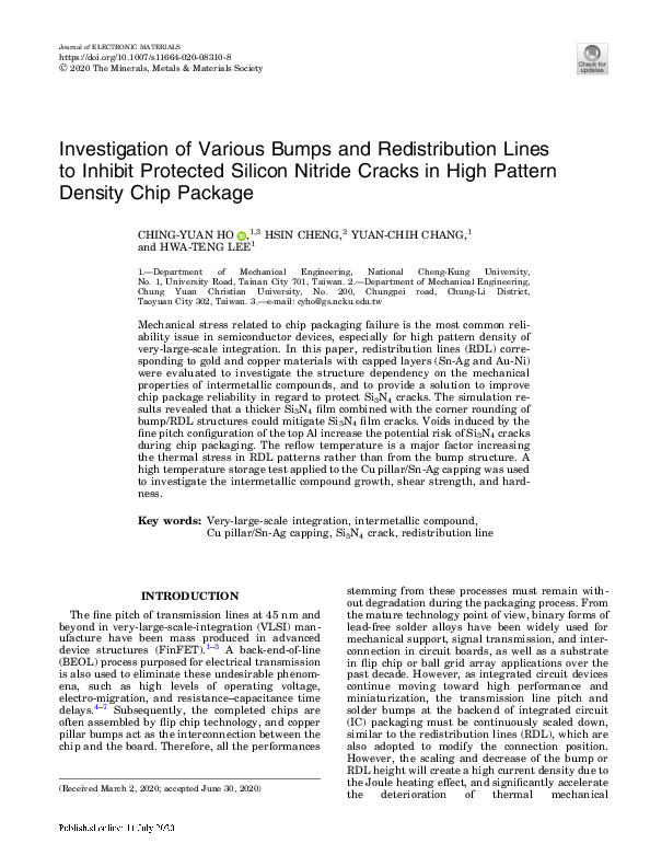 (PDF) Investigation of Various Bumps and Redistribution Lines to ...