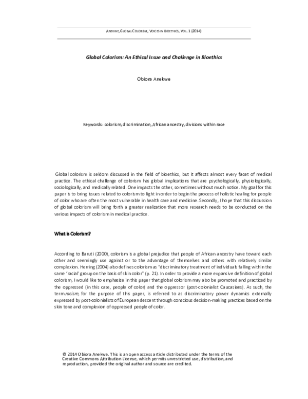 (PDF) Global Colorism