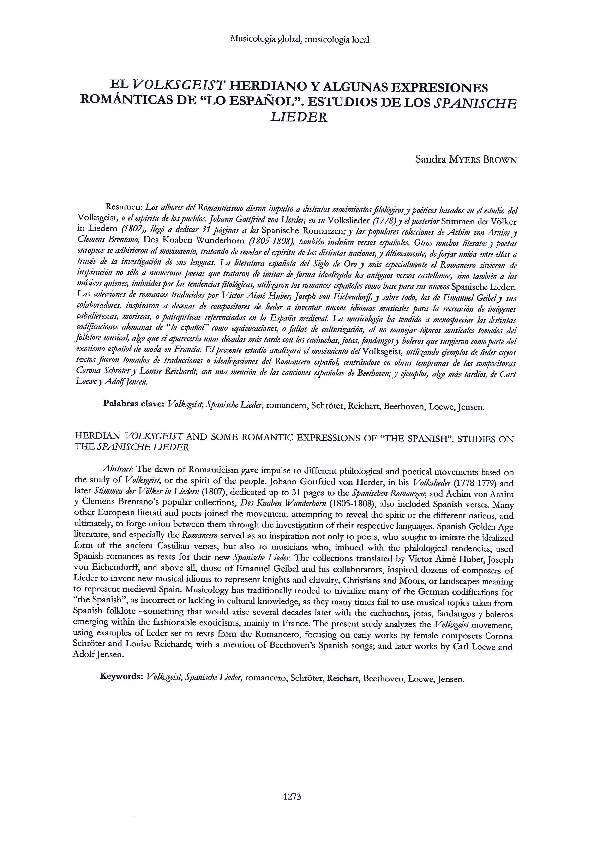 (PDF) El Volksgeist herdiano y expresiones románticas de “lo español ...