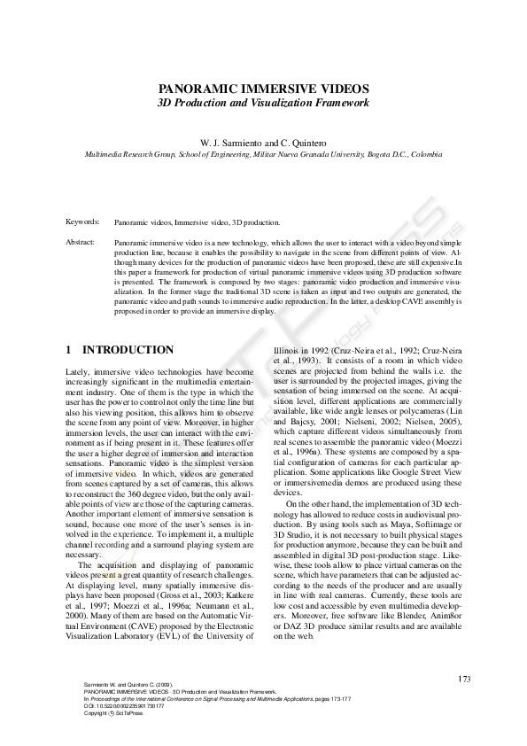 (PDF) PANORAMIC IMMERSIVE VIDEOS - 3D Production and Visualization ...