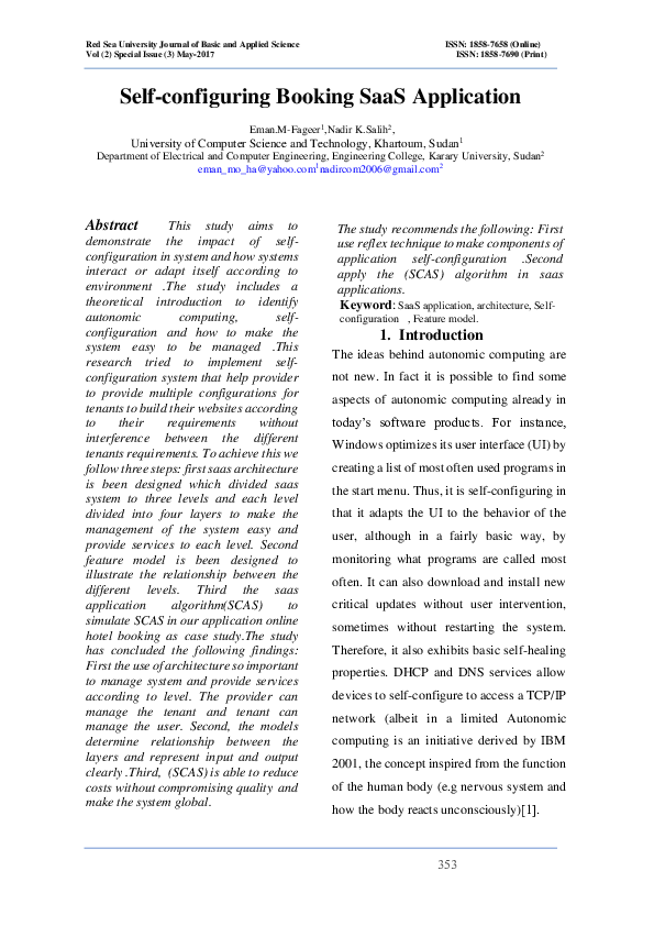 (PDF) Self-configuring Booking SaaS Application