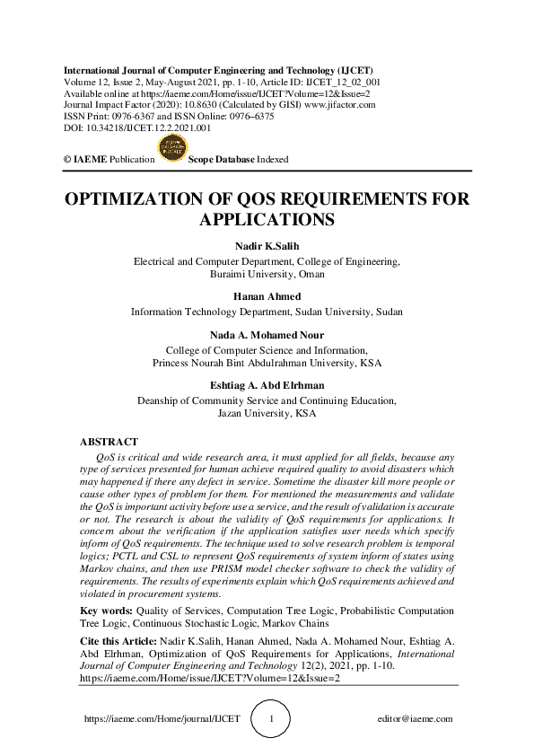 (PDF) OPTIMIZATION OF QOS REQUIREMENTS FOR APPLICATIONS