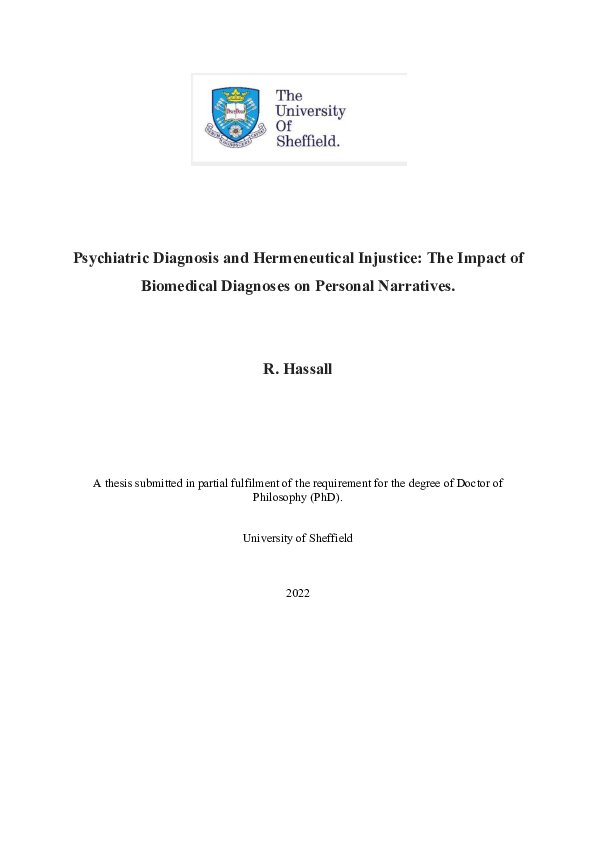 (PDF) Psychiatric Diagnosis and Hermeneutical Injustice: The impact of ...