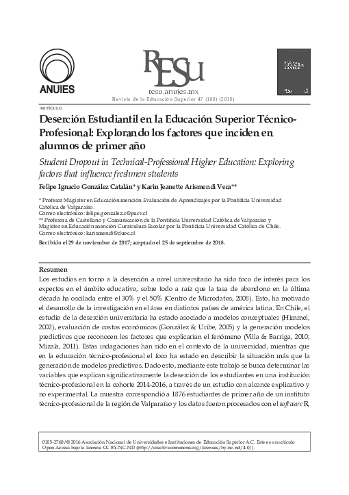 (PDF) Deserción Estudiantil en la Educación Superior Técnico ...