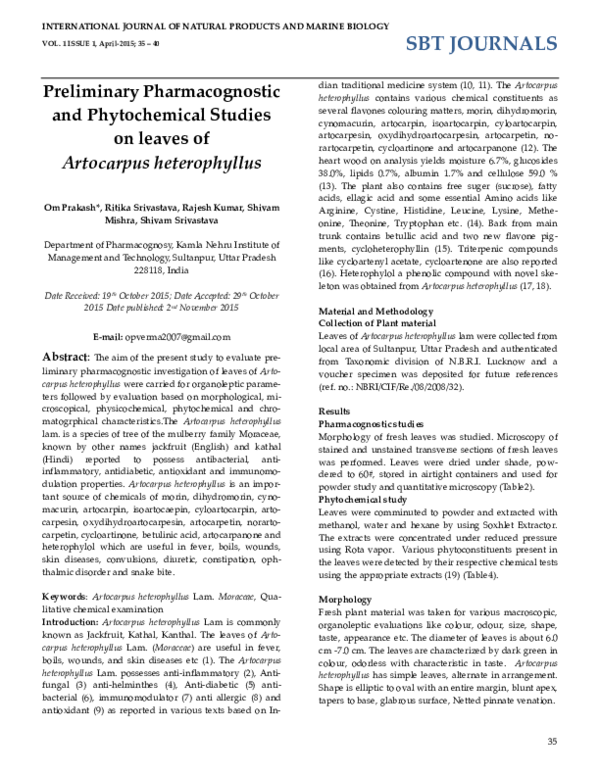 (PDF) INTERNATIONAL JOURNAL OF NATURAL PRODUCTS AND MARINE BIOLOGY VOL ...