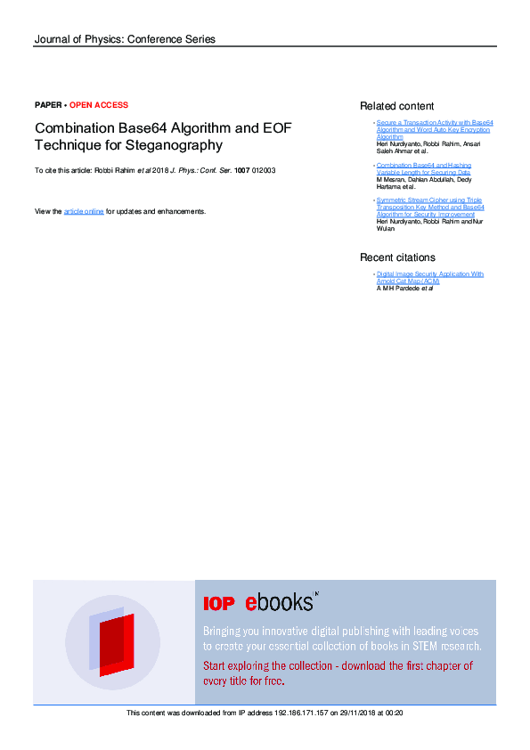 Pdf Combination Base64 Algorithm And Eof Technique For Steganography
