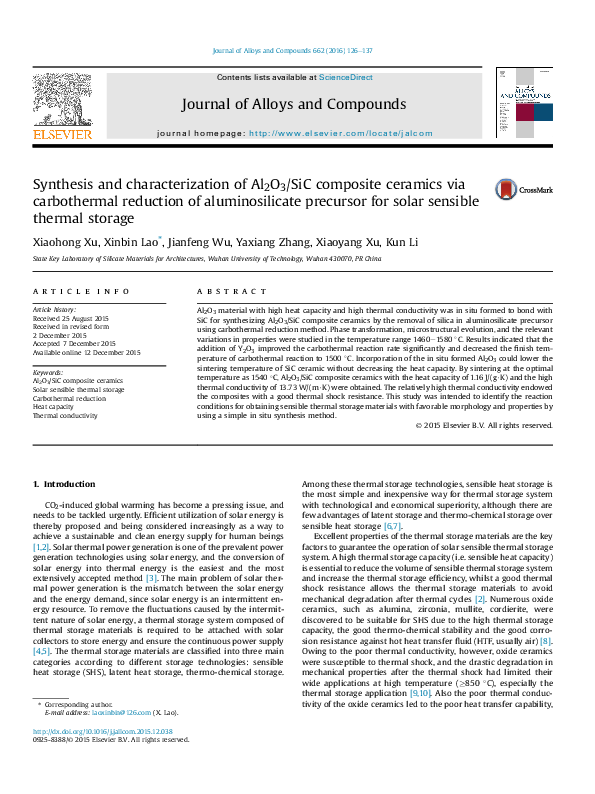Pdf Synthesis And Characterization Of Al2o3 Sic Composite Powders From Carbon Coated Precursors