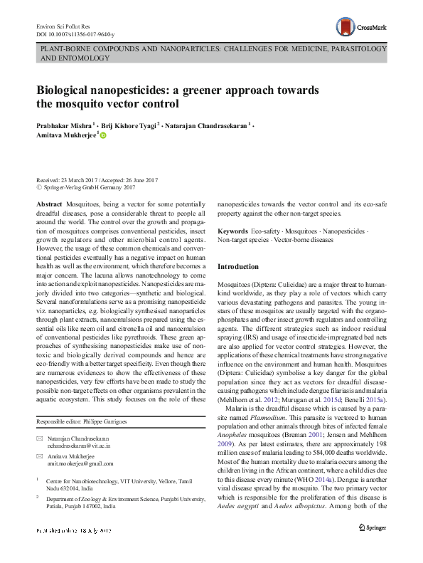 (PDF) Biological nanopesticides: a greener approach towards the ...