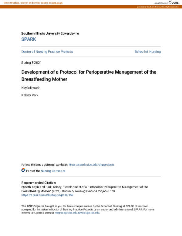 (PDF) Development of a Protocol for Perioperative Management of the ...