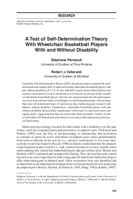 (PDF) A Test of Self-Determination Theory with Wheelchair Basketball ...