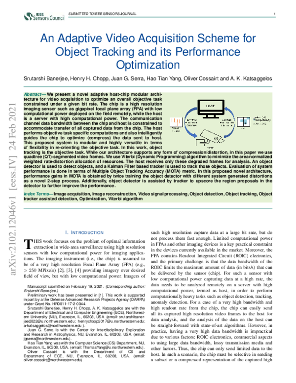 (PDF) An Adaptive Video Acquisition Scheme for Object Tracking and Its Performance Optimization