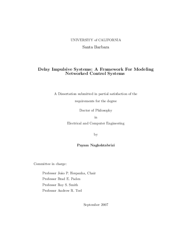 (PDF) Delay impulsive systems: A framework for modeling networked control systems