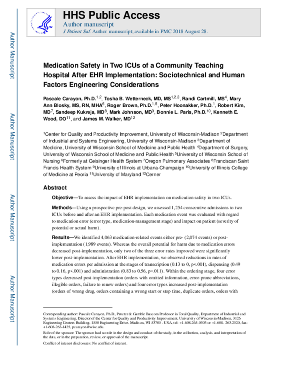 (PDF) Medication Safety in Two Intensive Care Units of a Community ...