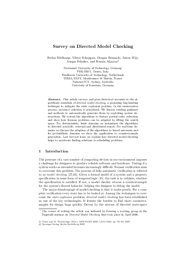 (PDF) H.: Survey on directed model checking