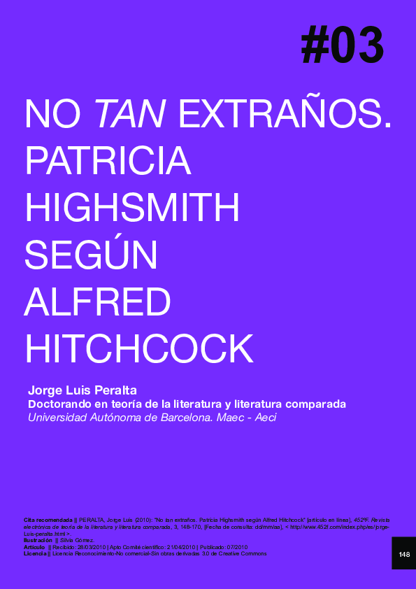(PDF) No tan extraños. Patricia Highsmith según Alfred Hitchcock ...