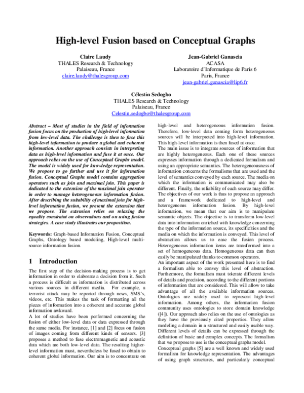 (PDF) High-level fusion based on conceptual graphs