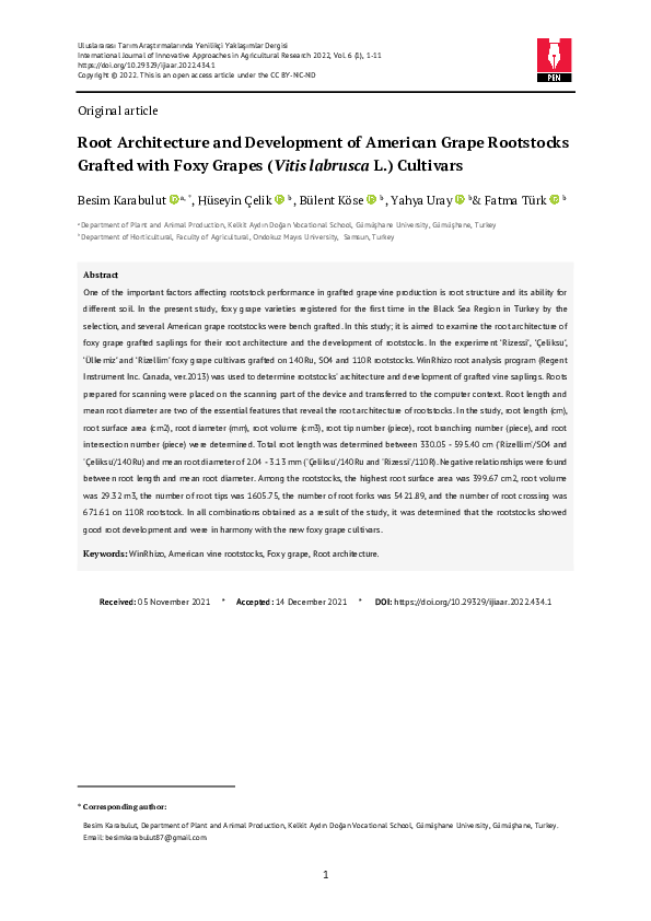 (PDF) Root Architecture and Development of American Grape Rootstocks ...