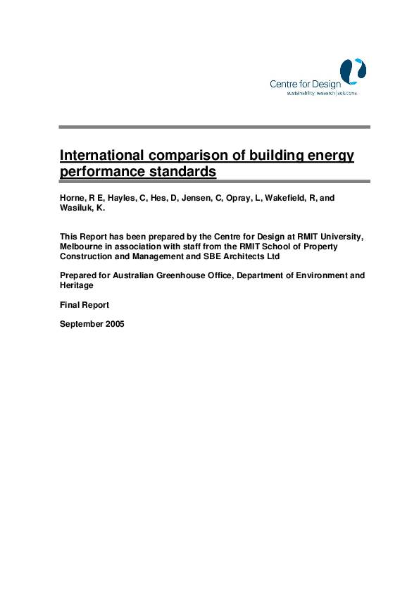 (PDF) International comparison of building energy performance standards