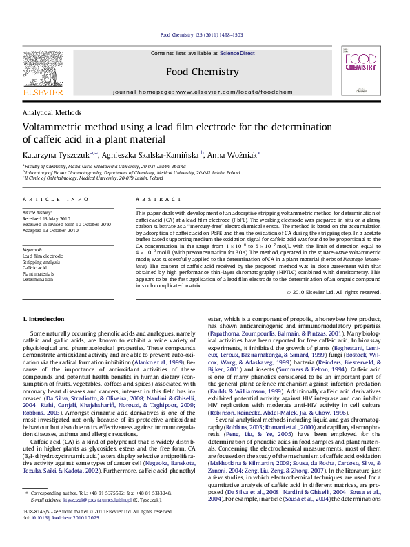 (PDF) Voltammetric method using a lead film electrode for the ...
