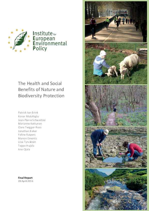 (PDF) The Health and Social Benefits of Nature and Biodiversity ...