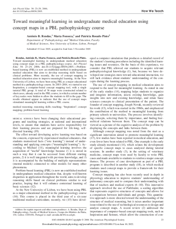 (PDF) Toward meaningful learning in undergraduate medical education ...