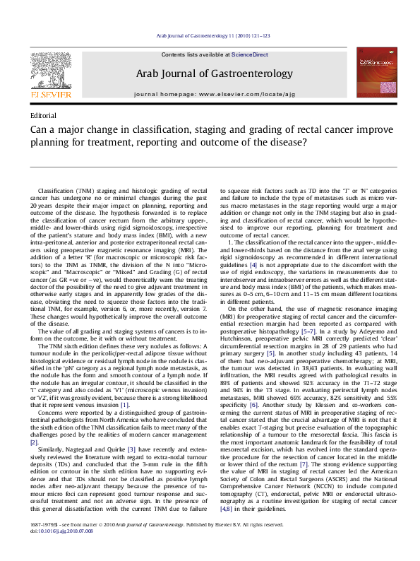 (PDF) Can a major change in classification, staging and grading of ...