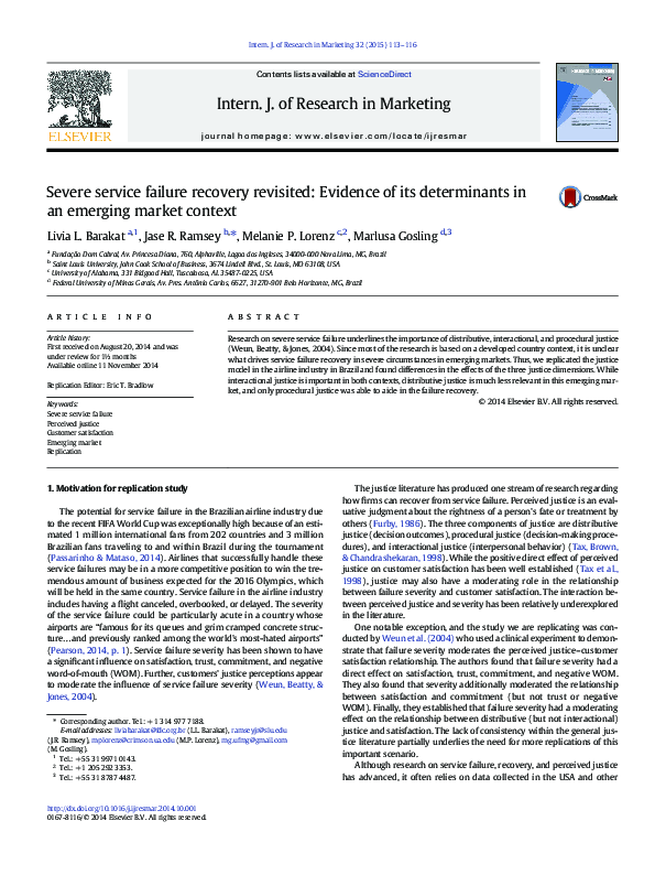(PDF) Severe service failure recovery revisited: Evidence of its ...