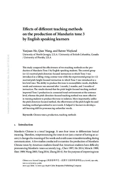 (PDF) Effects of different teaching methods on the production of ...