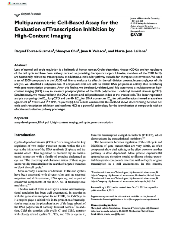 (PDF) Multiparametric Cell-Based Assay for the Evaluation of ...