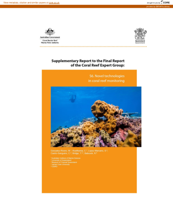 (PDF) Supplementary report to the final report of the coral reef expert ...
